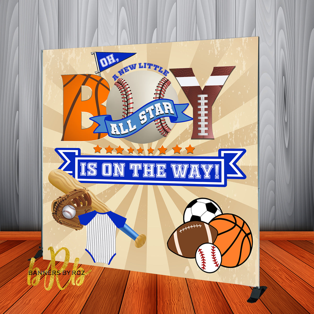 All Star Sports Backdrop Personalized Step & Repeat - Designed, Printe ...