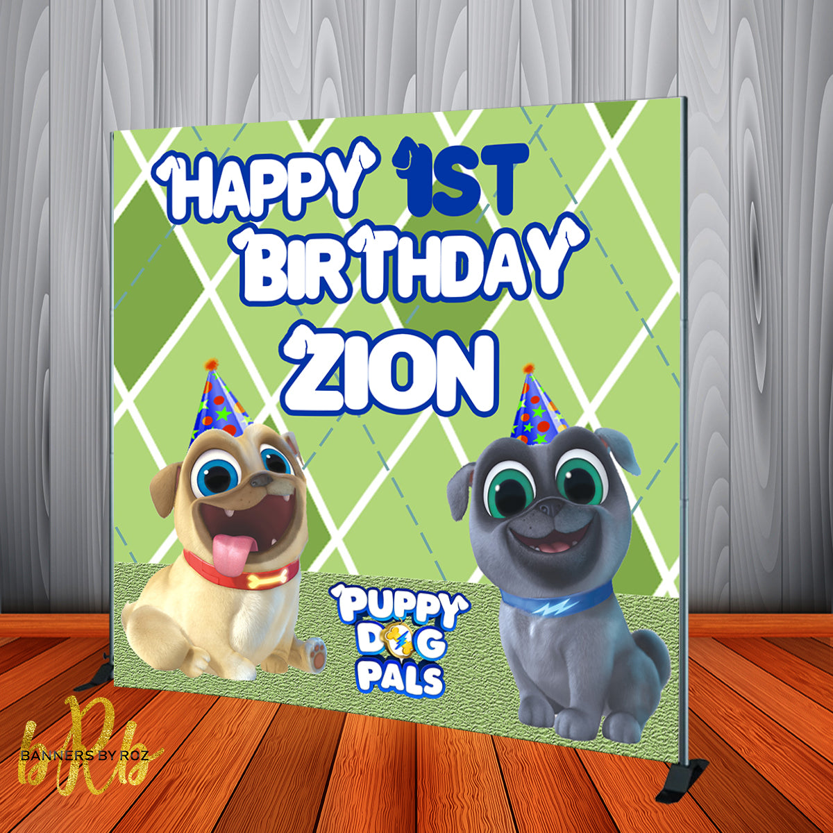 Puppy Dog Pals Party Backdrop Personalized Step & Repeat - Designed, P ...