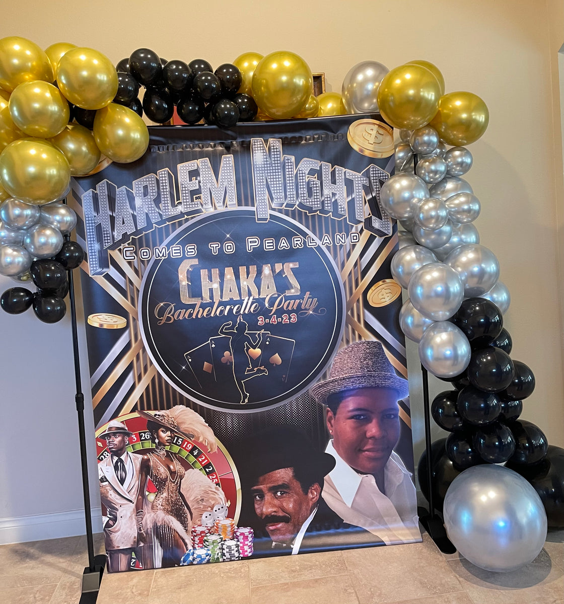 Harlem Nights theme Party Backdrop - Step & Repeat - Designed, Printed ...