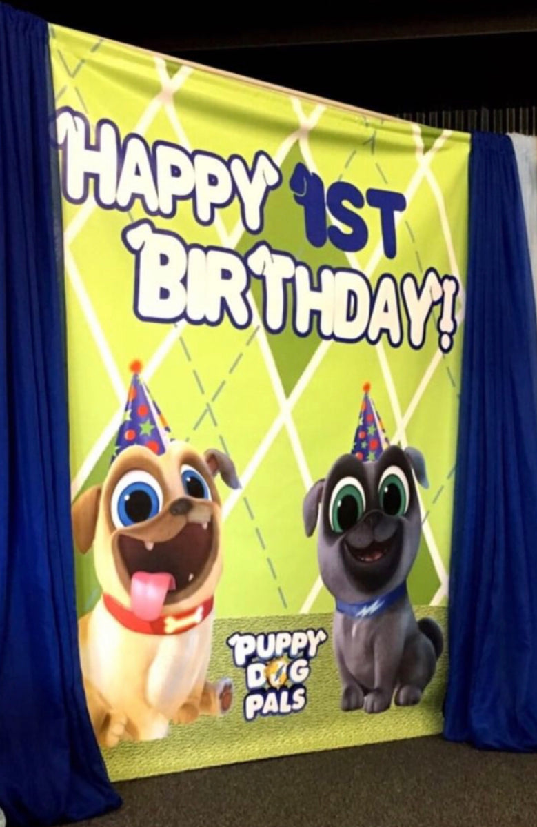 Puppy Dog Pals Party Backdrop Personalized Step & Repeat - Designed, P ...
