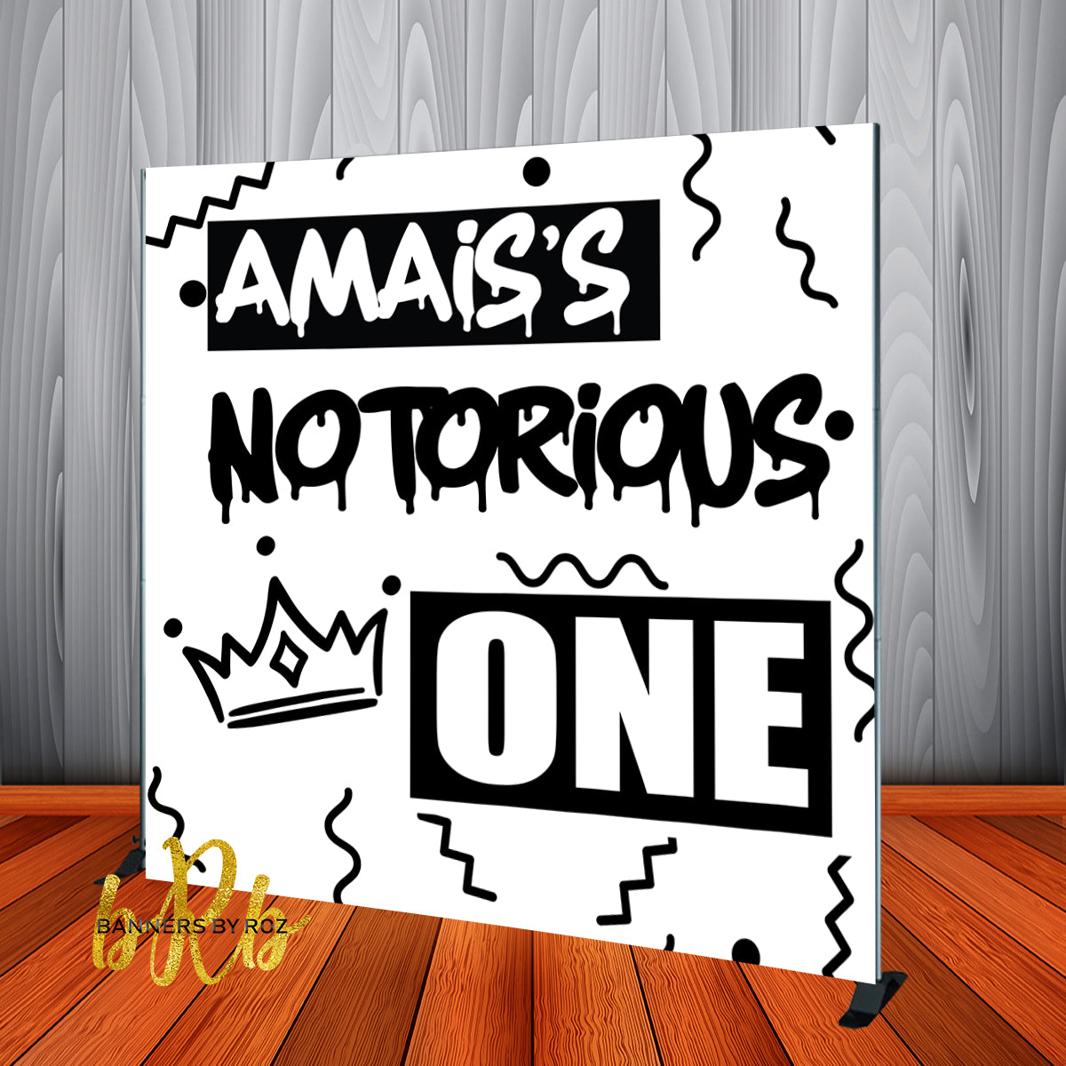 Notorious BIG 1st Birthday Backdrop Personalized - Designed, Printed ...