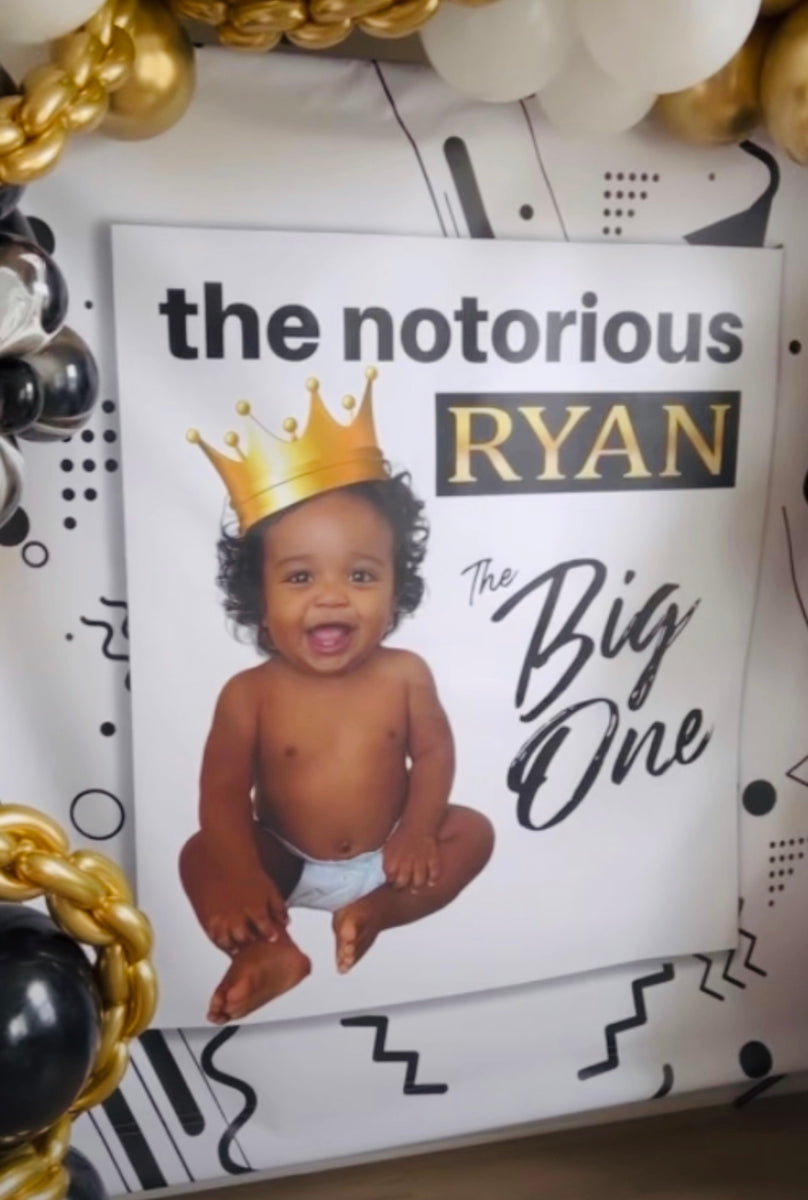 Notorious B.I.G. 1st Birthday Backdrop Photo Personalized - Designed ...