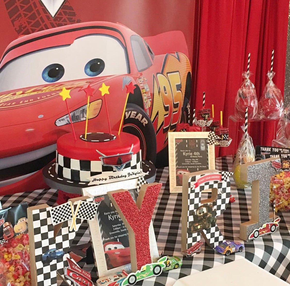 Pixar Cars Party Backdrop Personalized Step & Repeat - Designed, Print ...