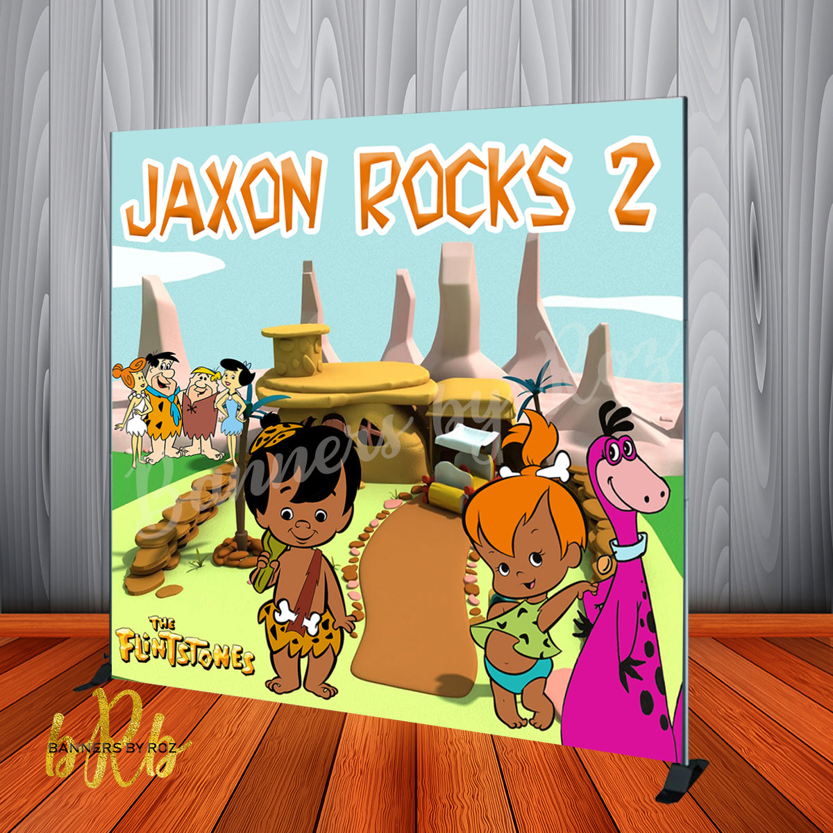 The Flintstones Party Backdrop African American Personalized Printed ...